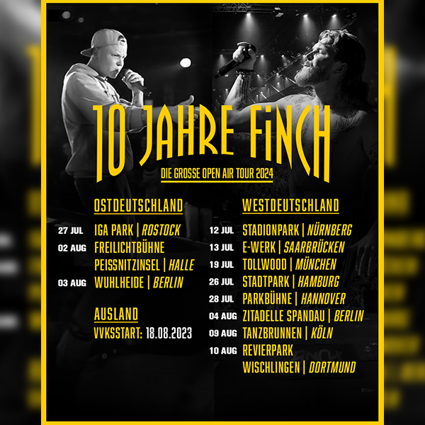 FINCH 01.08.2024 Stadtpark Open Air, Hamburg • Ticket kaufen bei ...